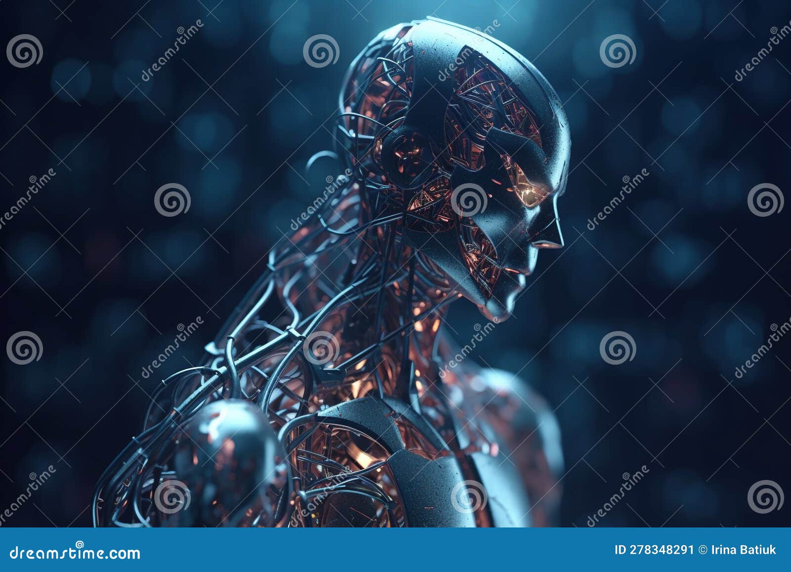 Artificial Intelligence. Concept of Digital Networks. Development of ...