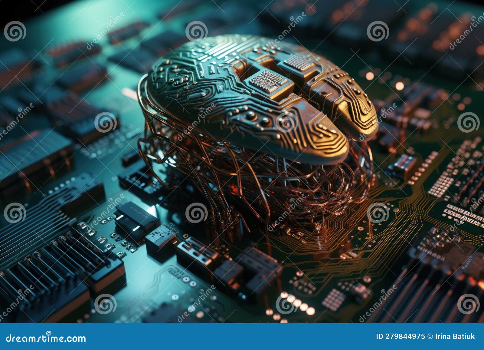 Artificial Intelligence. Concept of Digital Networks. Development of ...