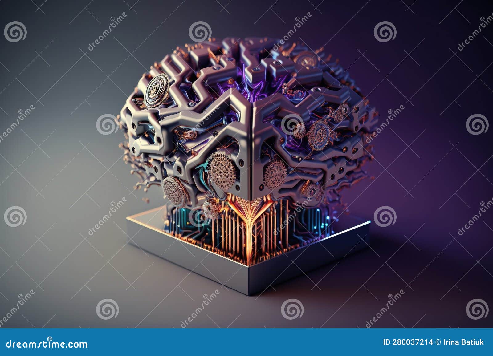 Artificial Intelligence. Concept of Digital Networks. Development of ...