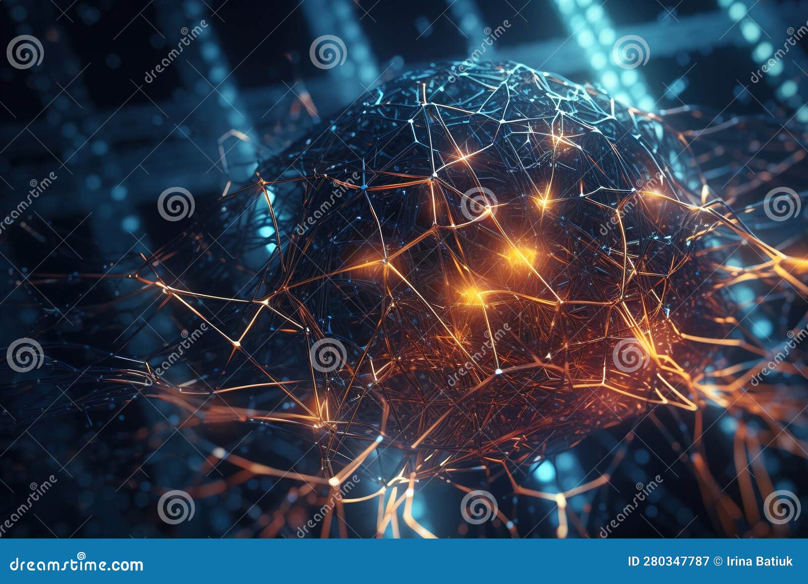 Artificial Intelligence. Concept of Digital Networks. Development of ...