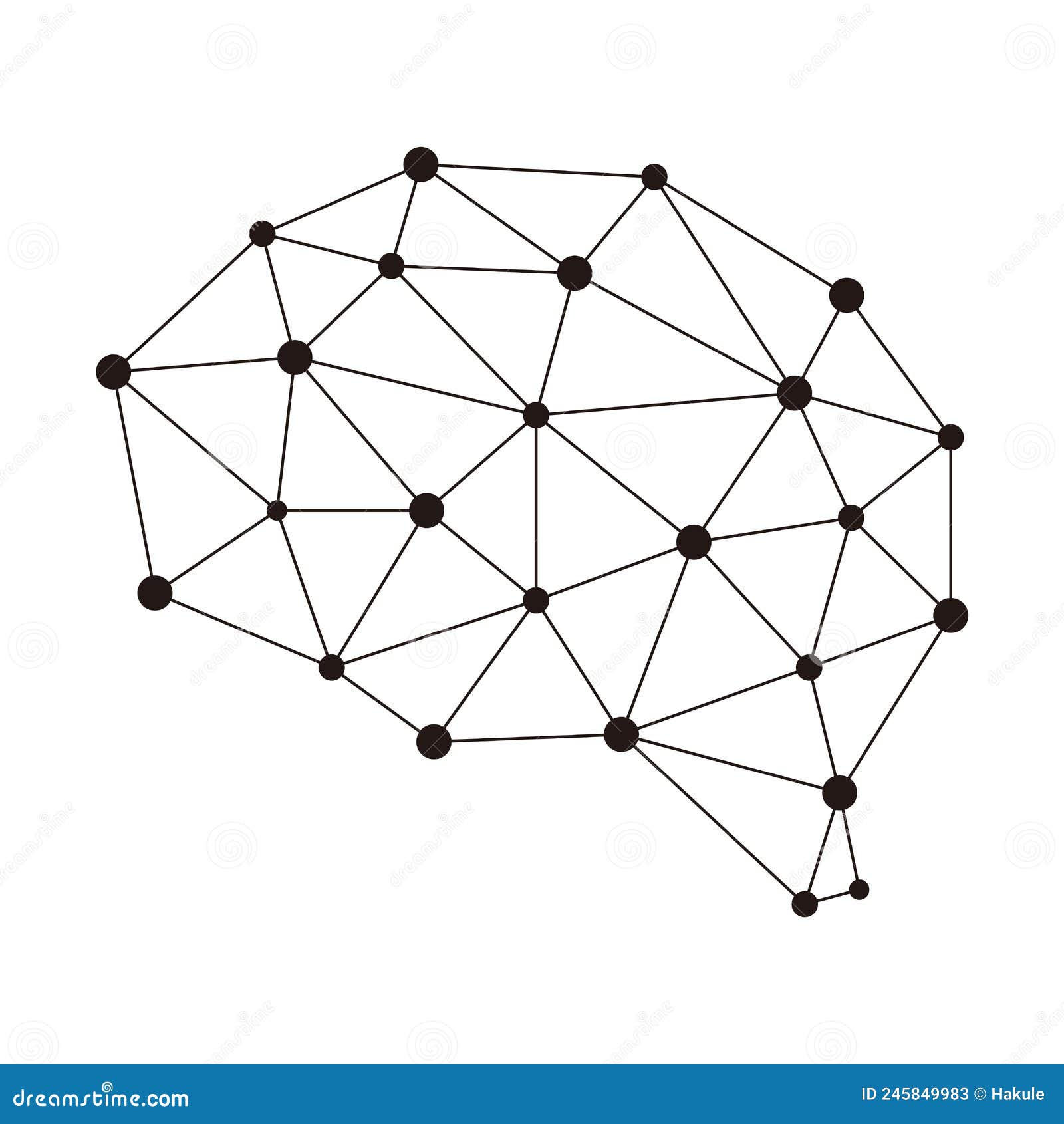 Artificial Intelligence Concept, Neuron and Grid, Vector Illustration ...