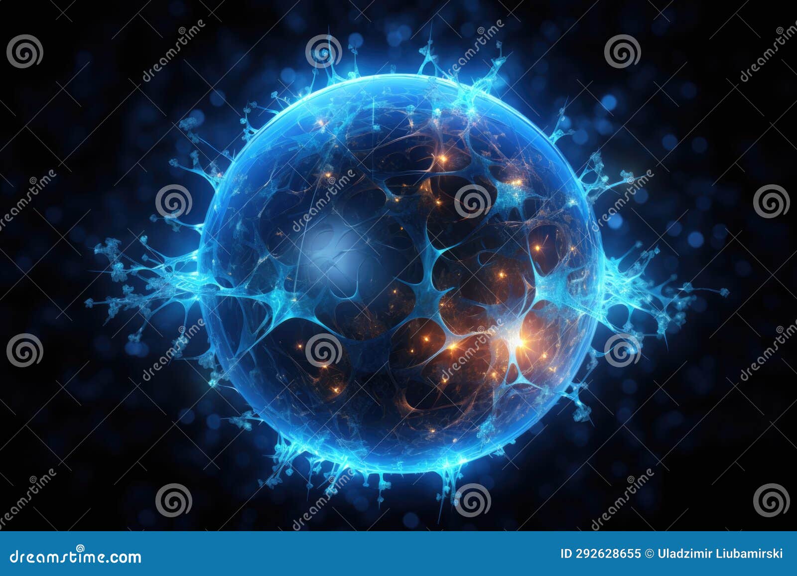 Artificial Intelligence Concept. the Earth is Shrouded in Neural ...