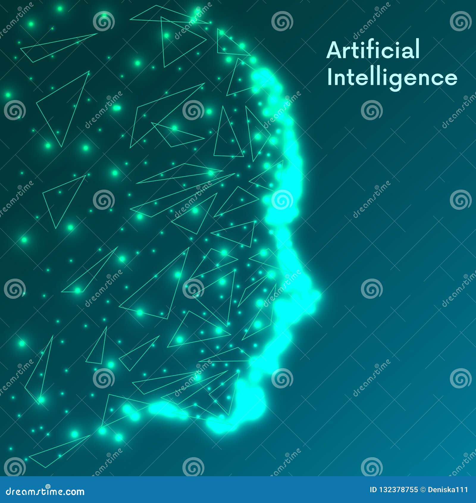 Artificial Intelligence Concept. Futuristic Human Big Data ...