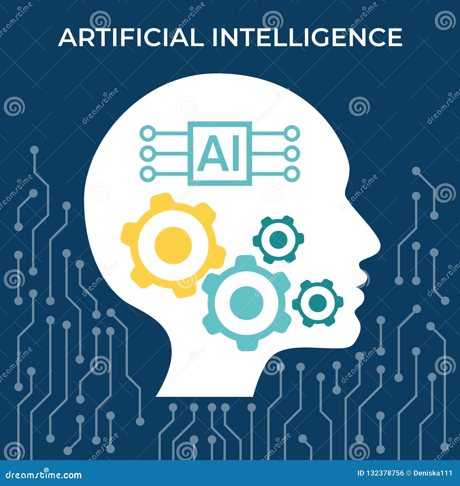 Artificial Intelligence Concept. Futuristic Human Big Data ...