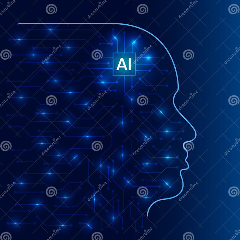 Artificial Intelligence Concept. Futuristic Human Big Data ...