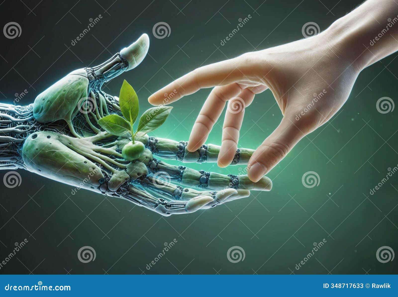 Artificial Intelligence Concept, Green Young Sprout Growing from ...