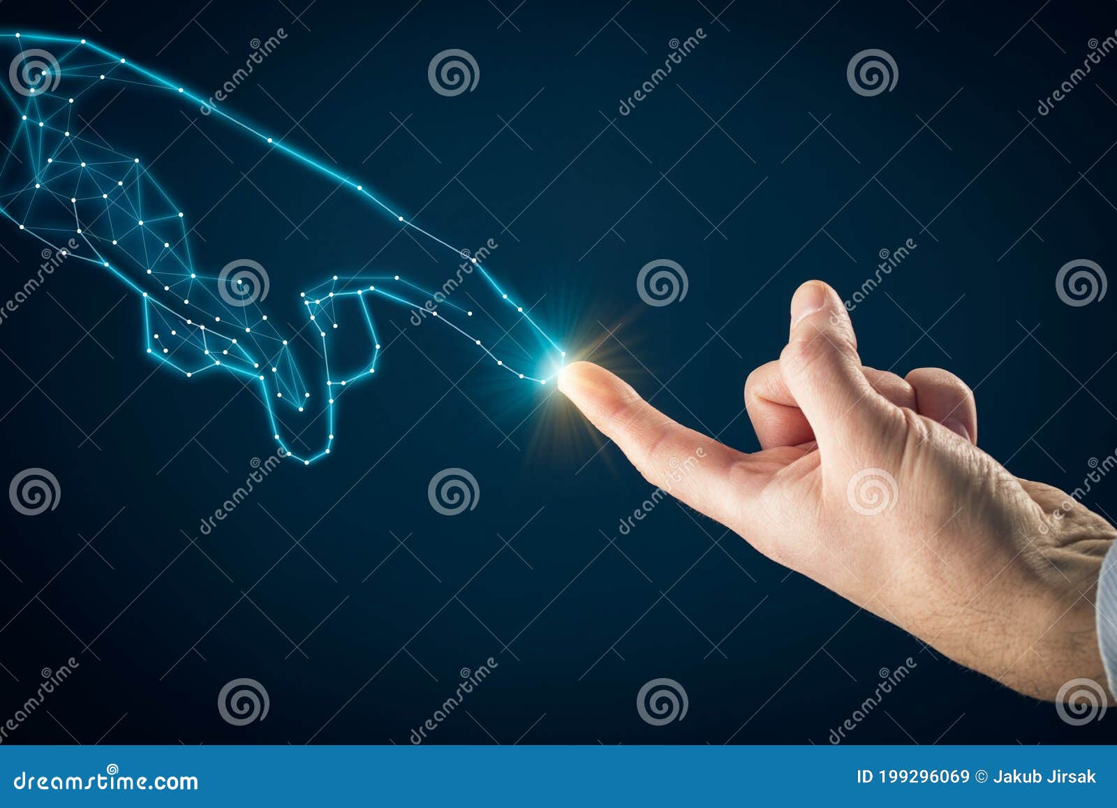 Artificial Intelligence Concept with Hands Stock Image - Image of ...