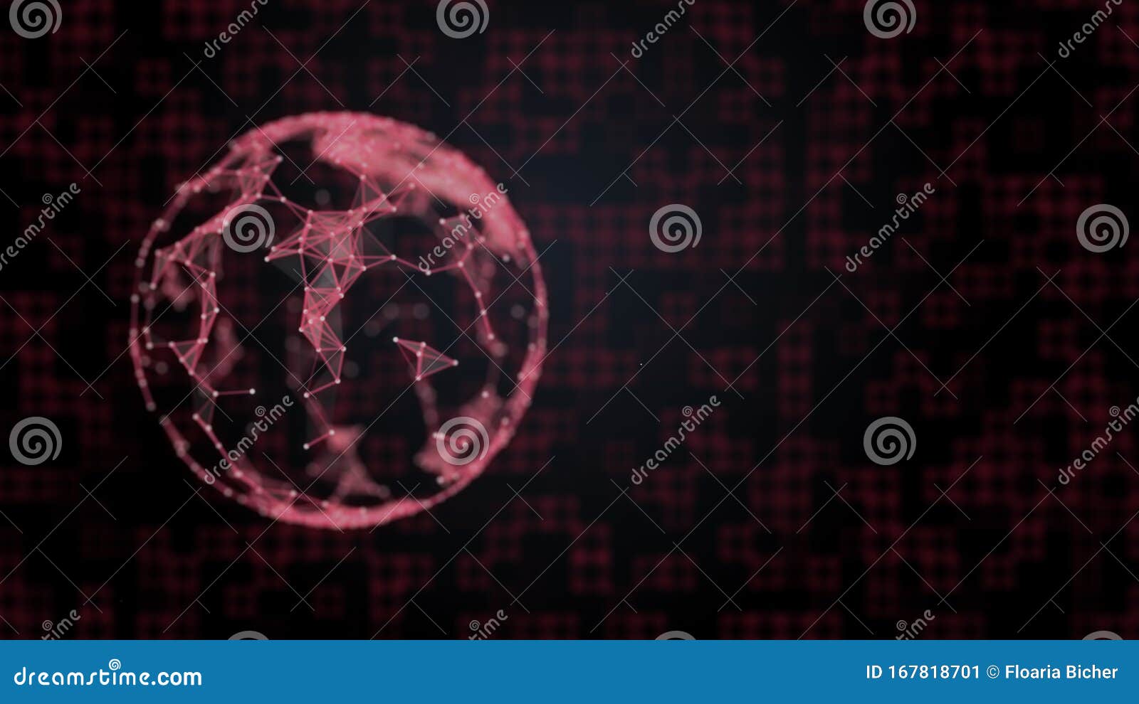 Artificial Intelligence Concept. Holographic Earth in Digital Plexus ...