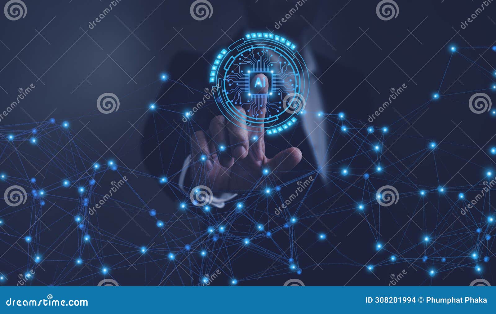 The Artificial Intelligence Concept Human Using Technology Smart ...