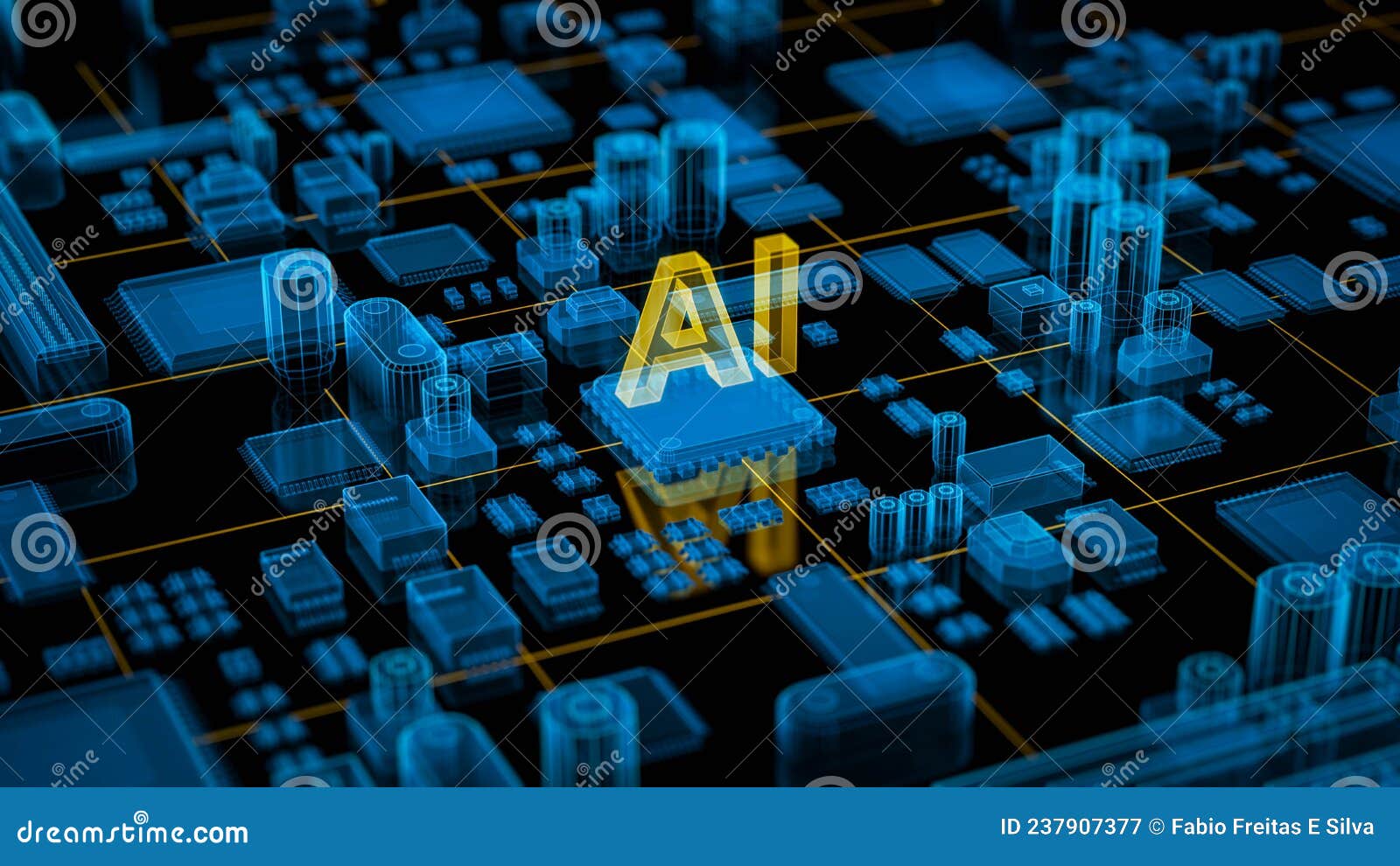 Artificial Intelligence Concept. Machine Learning CPU Processing ...