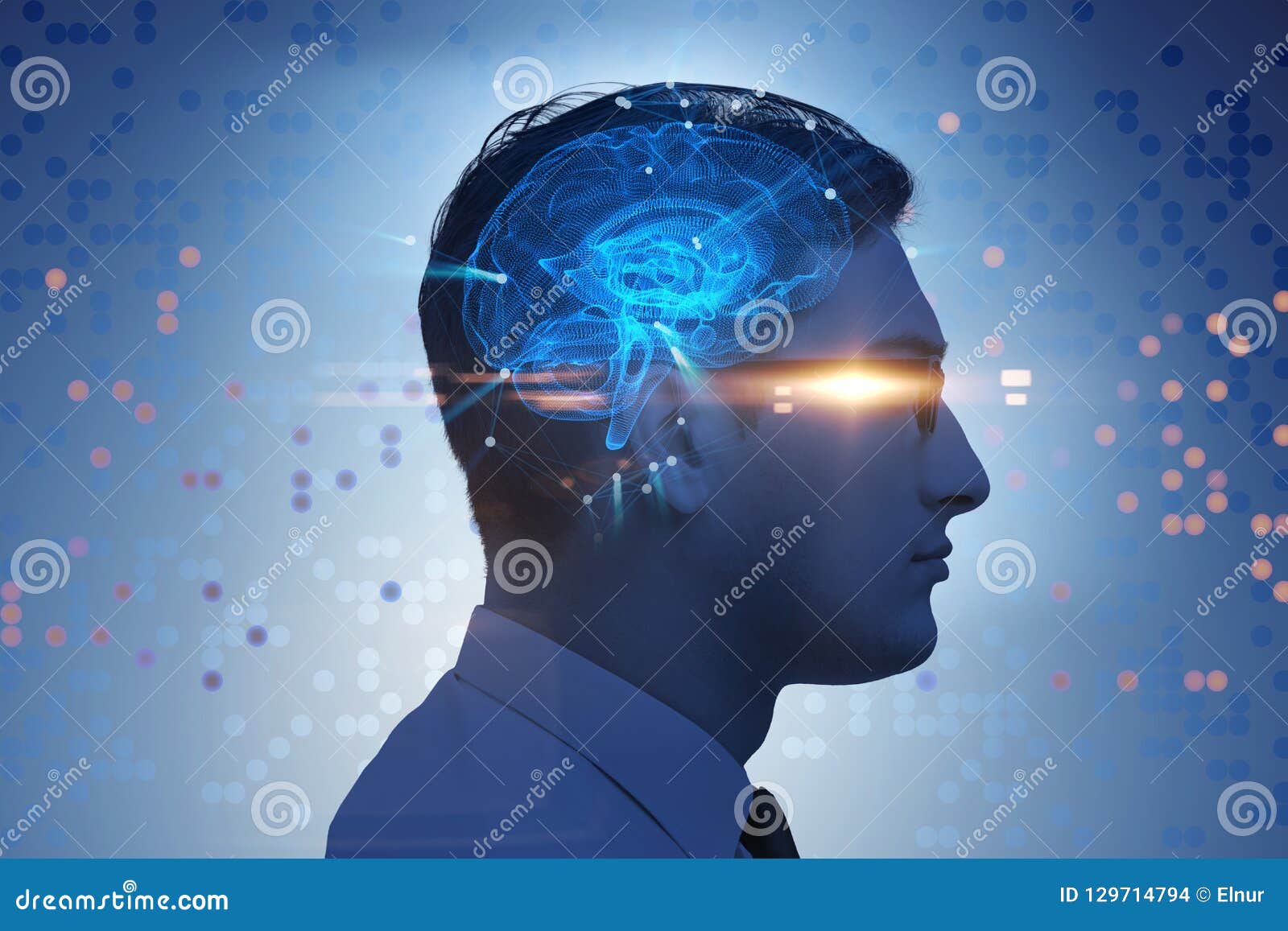 The Artificial Intelligence Concept with Man Stock Photo - Image of ...