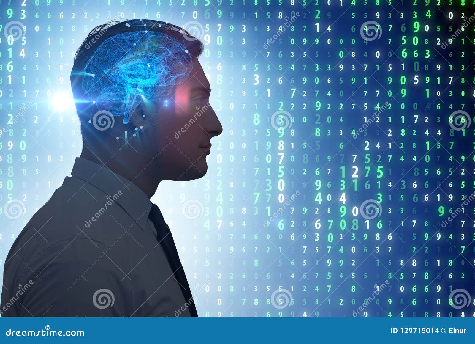 The Artificial Intelligence Concept with Man Stock Photo - Image of ...