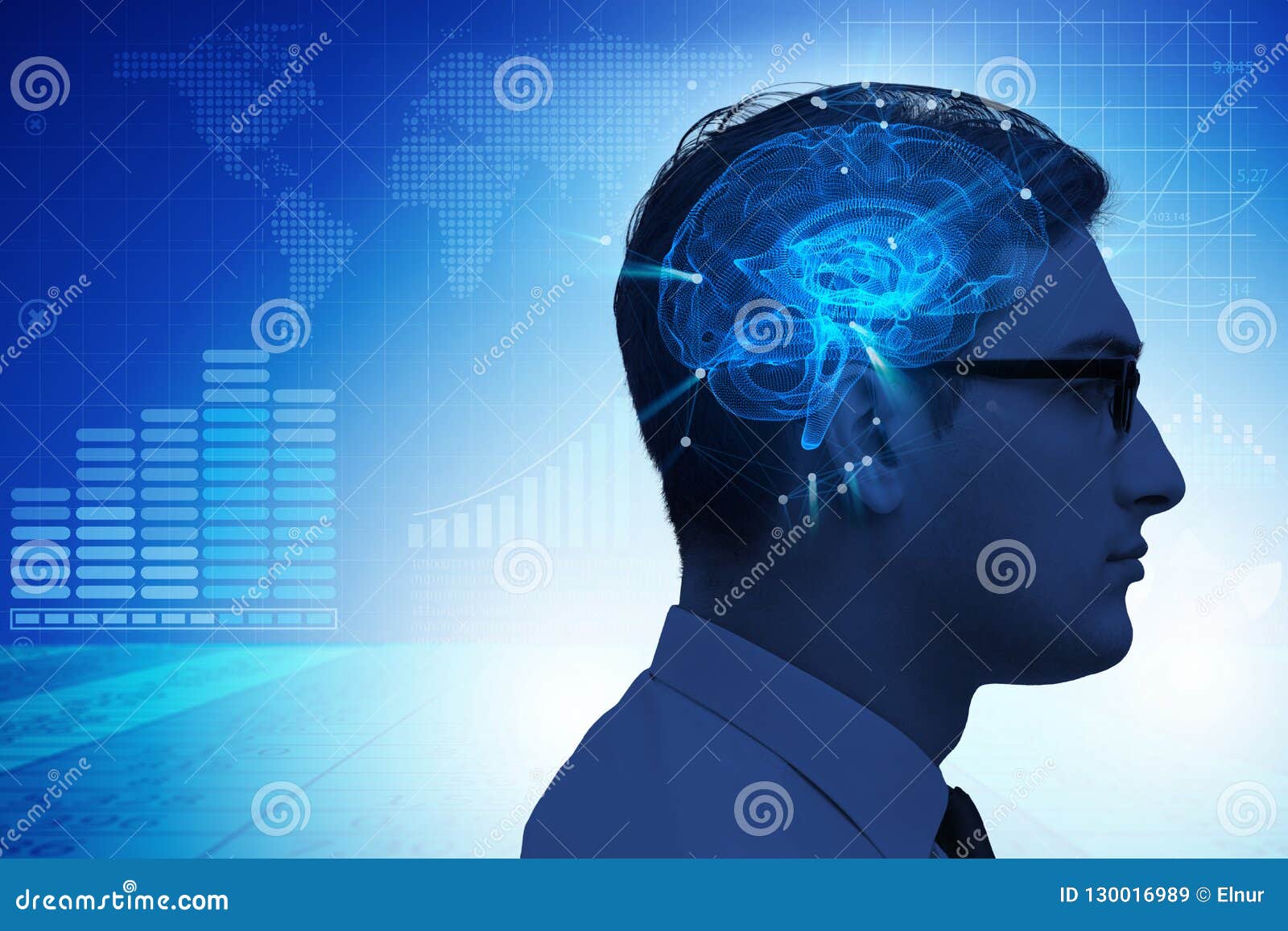 The Artificial Intelligence Concept with Man Stock Image - Image of ...