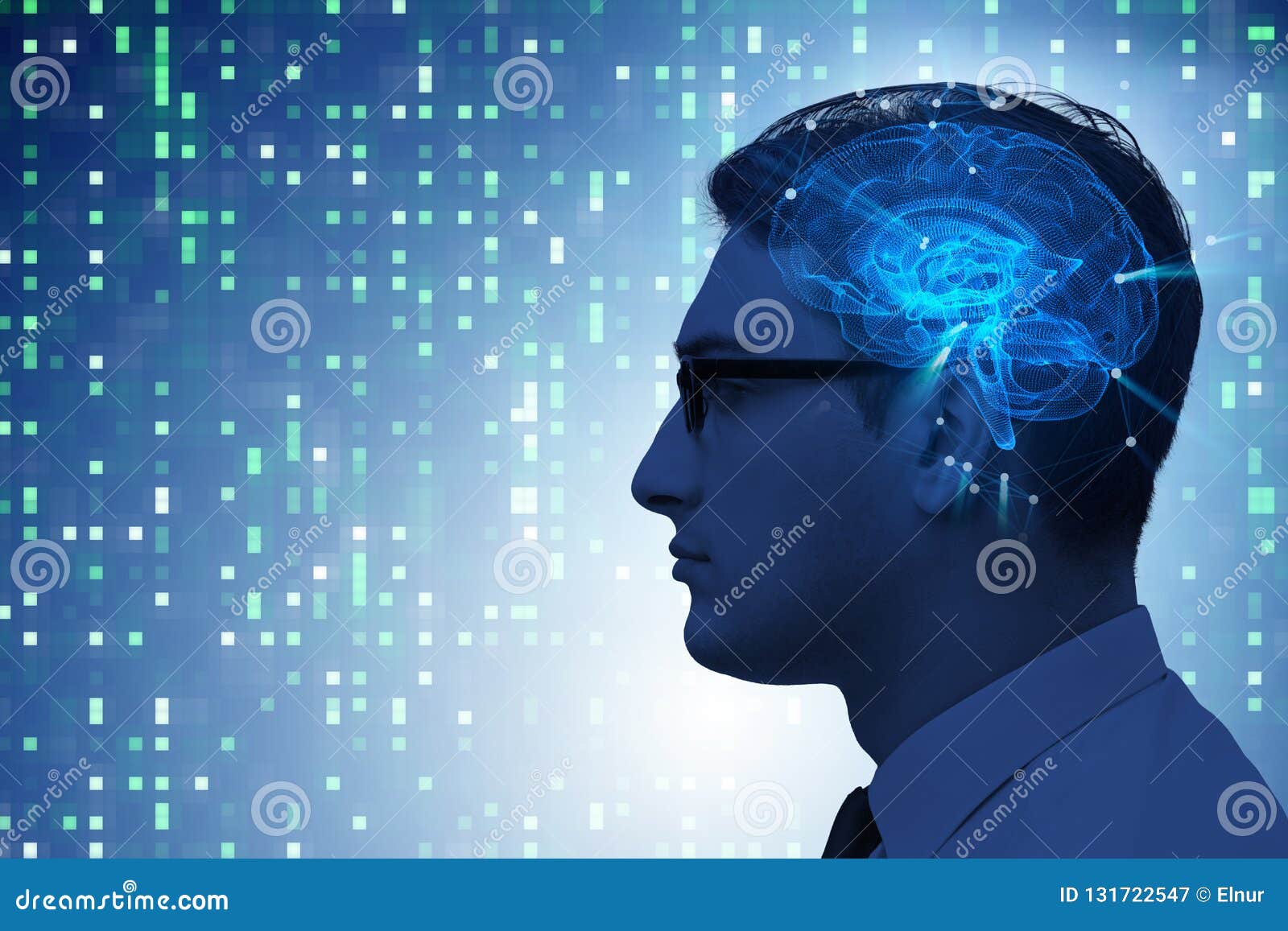 The Artificial Intelligence Concept with Man Stock Illustration ...