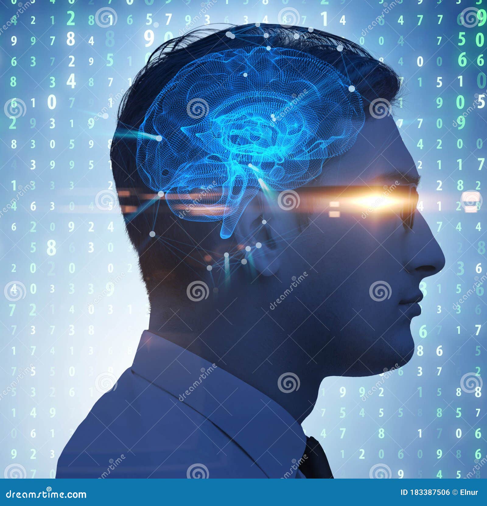 Artificial Intelligence Concept with Man Stock Photo - Image of future ...