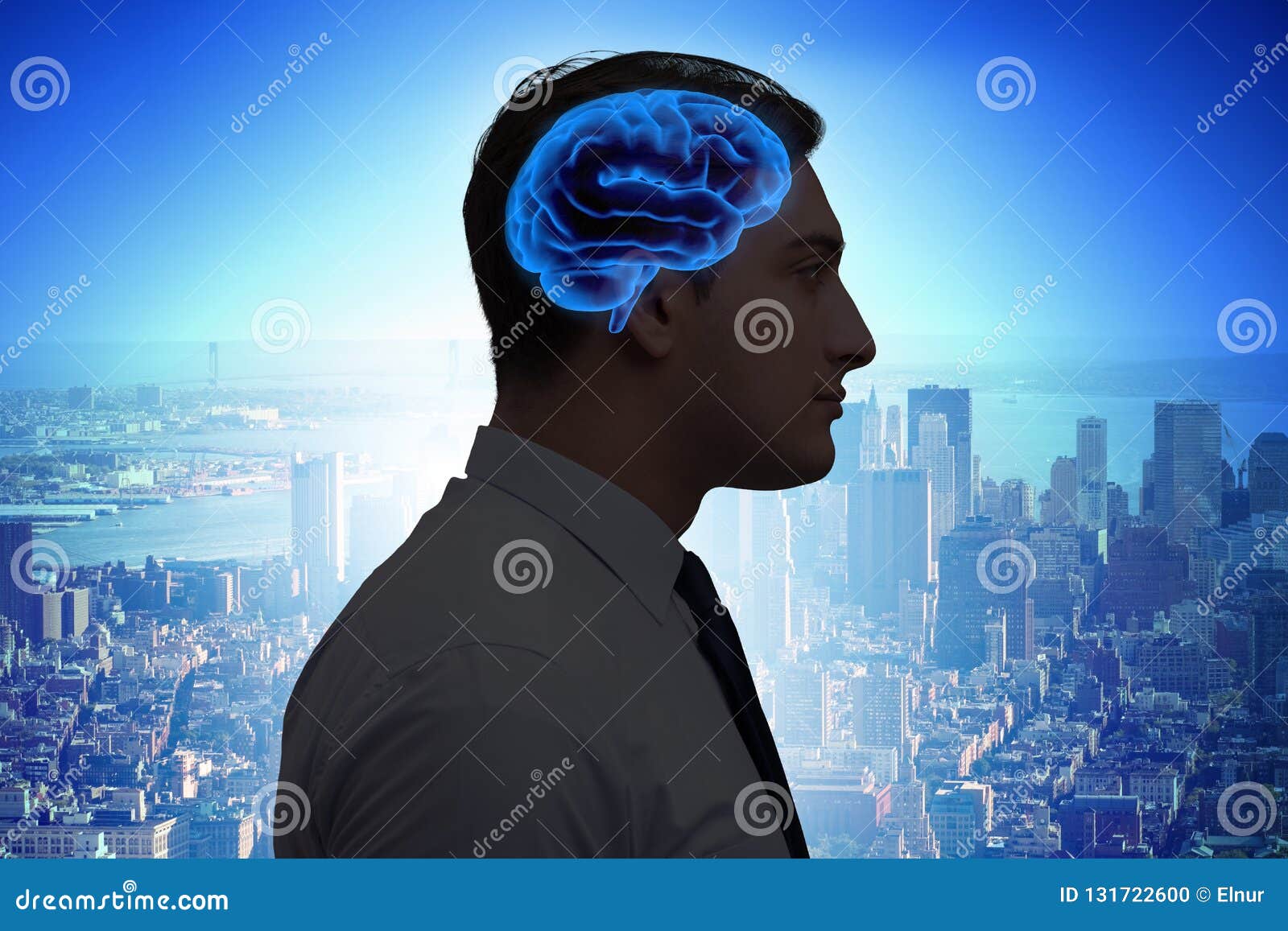 The Artificial Intelligence Concept with Man Stock Photo - Image of ...