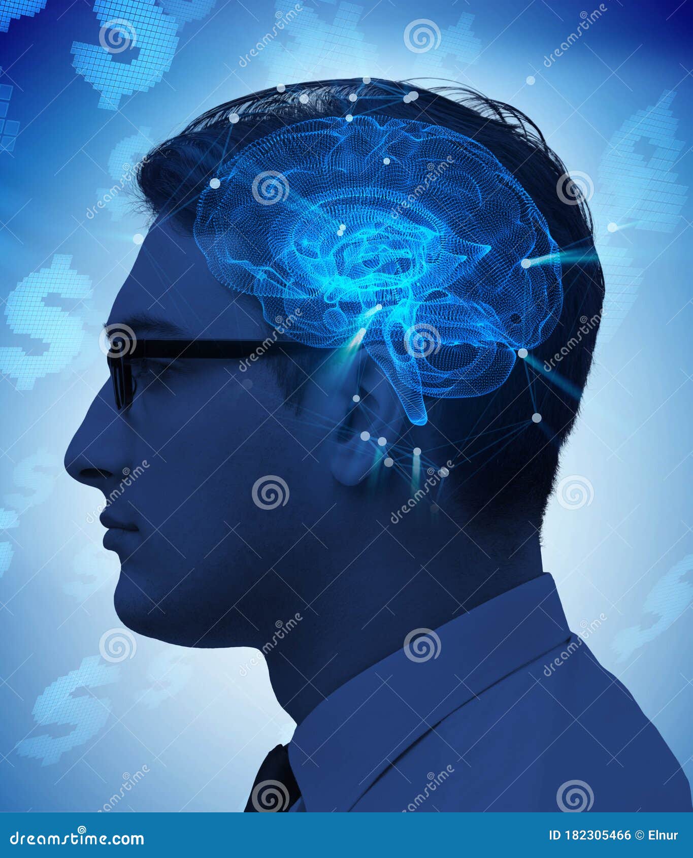 Artificial Intelligence Concept with Man Stock Photo - Image of brain ...
