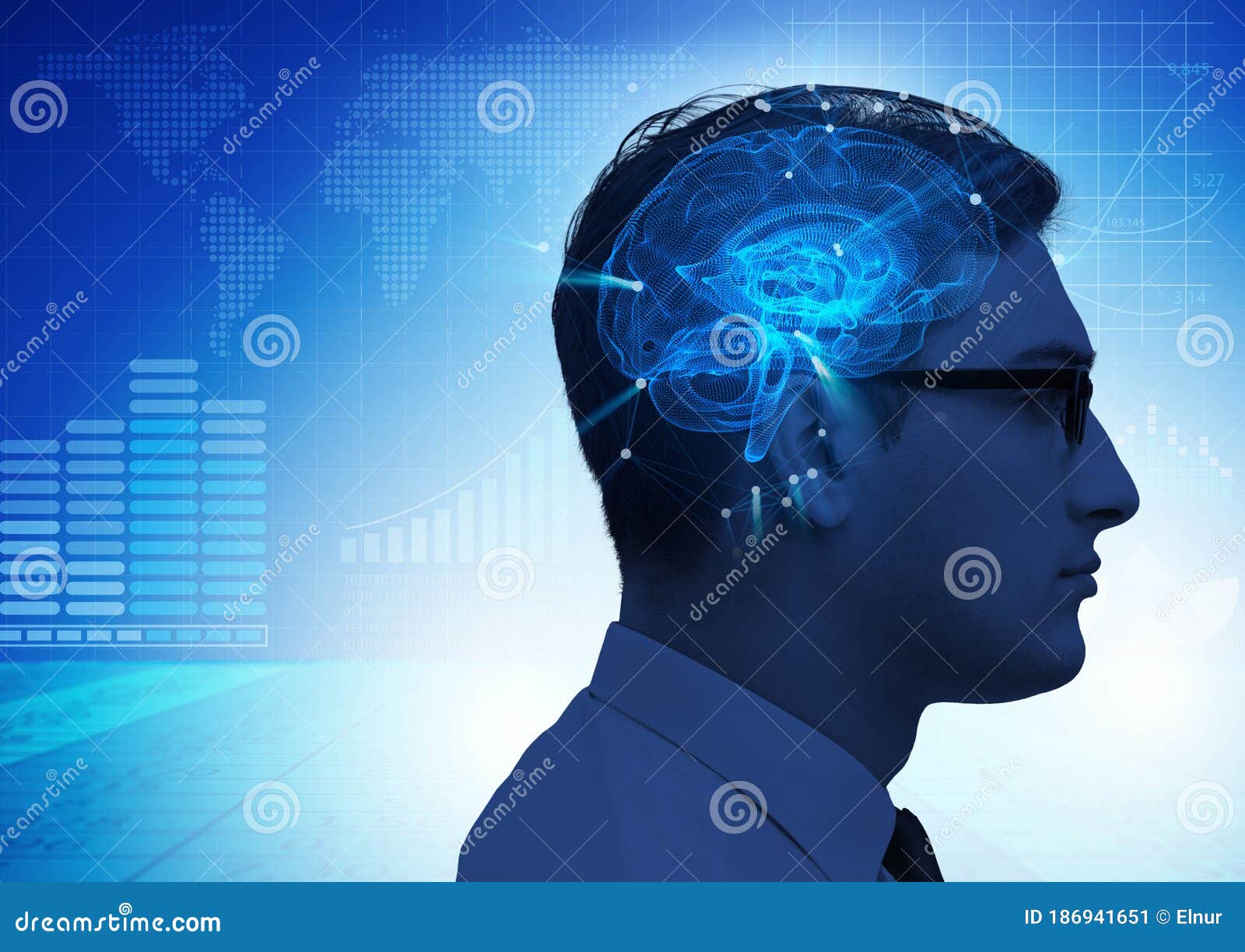 Artificial Intelligence Concept with Man Stock Image - Image of data ...