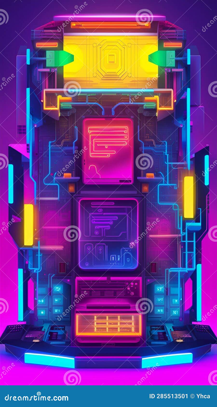 Artificial Intelligence Concept in Neo Colours Illustration AI ...