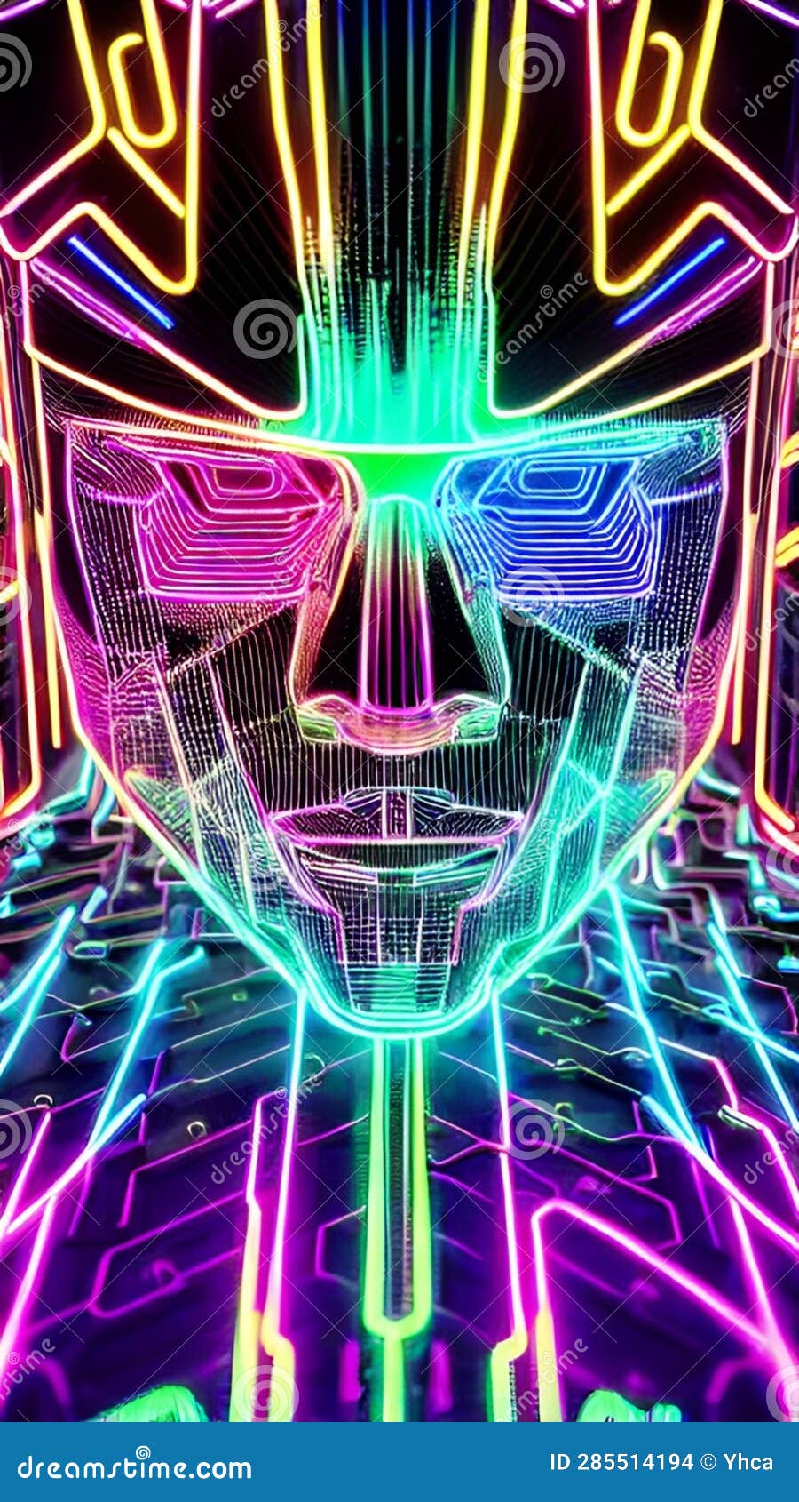 Artificial Intelligence Concept in Neo Colours Illustration AI ...