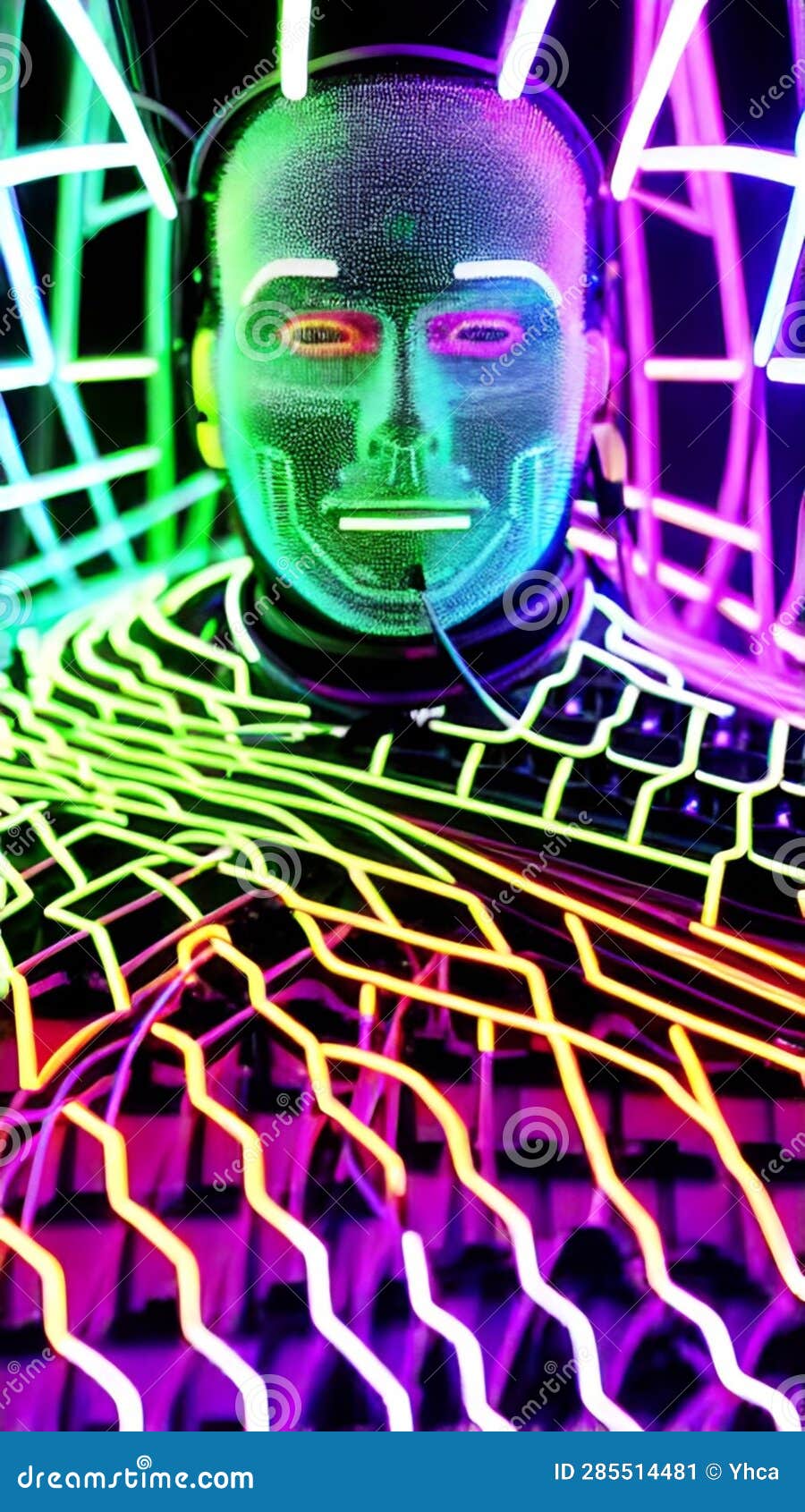 Artificial Intelligence Concept in Neo Colours Illustration AI ...