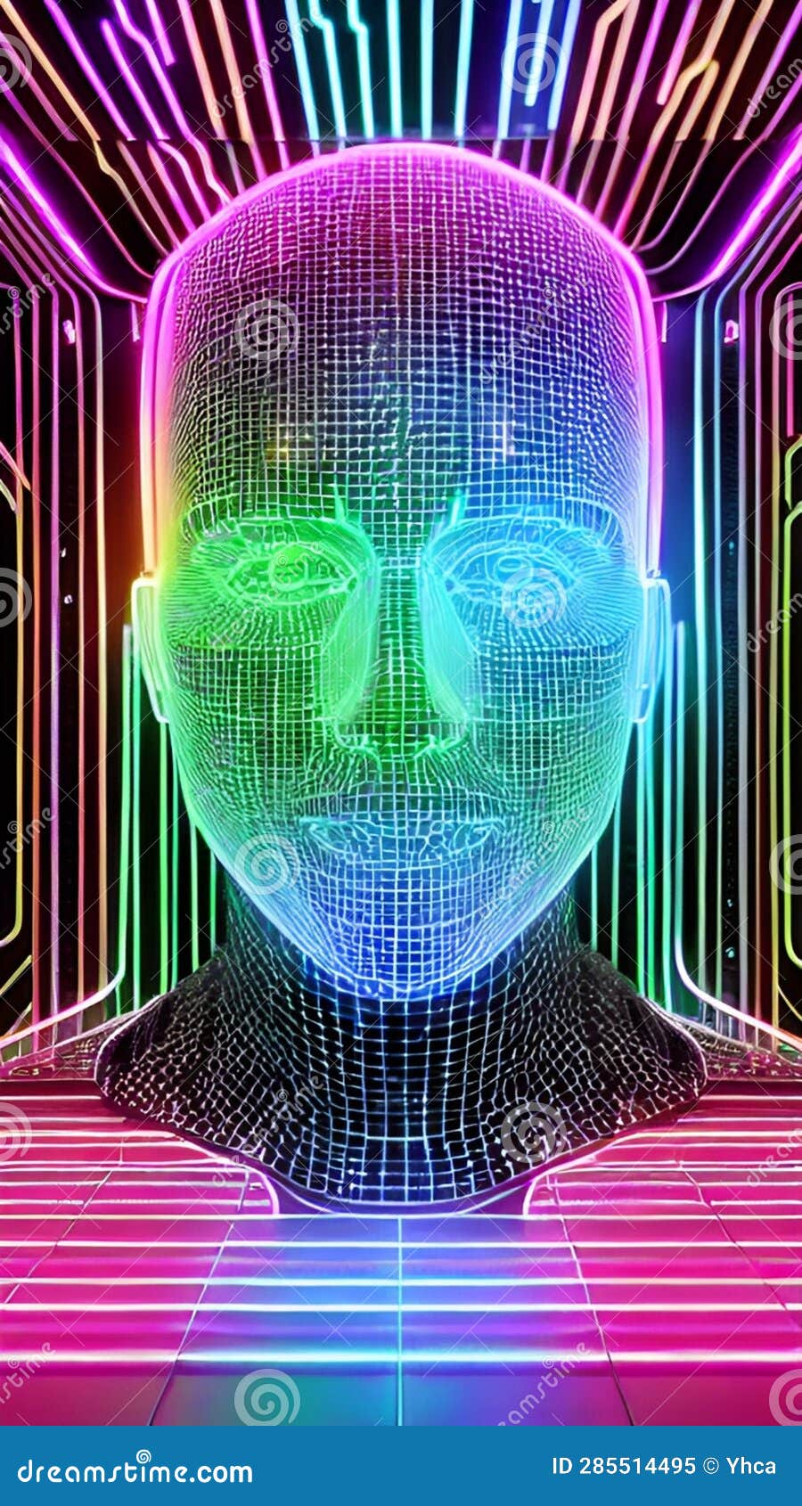 Artificial Intelligence Concept in Neo Colours Illustration AI ...