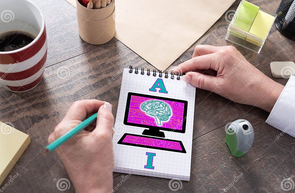 Artificial Intelligence Concept on a Notepad Stock Image - Image of ...