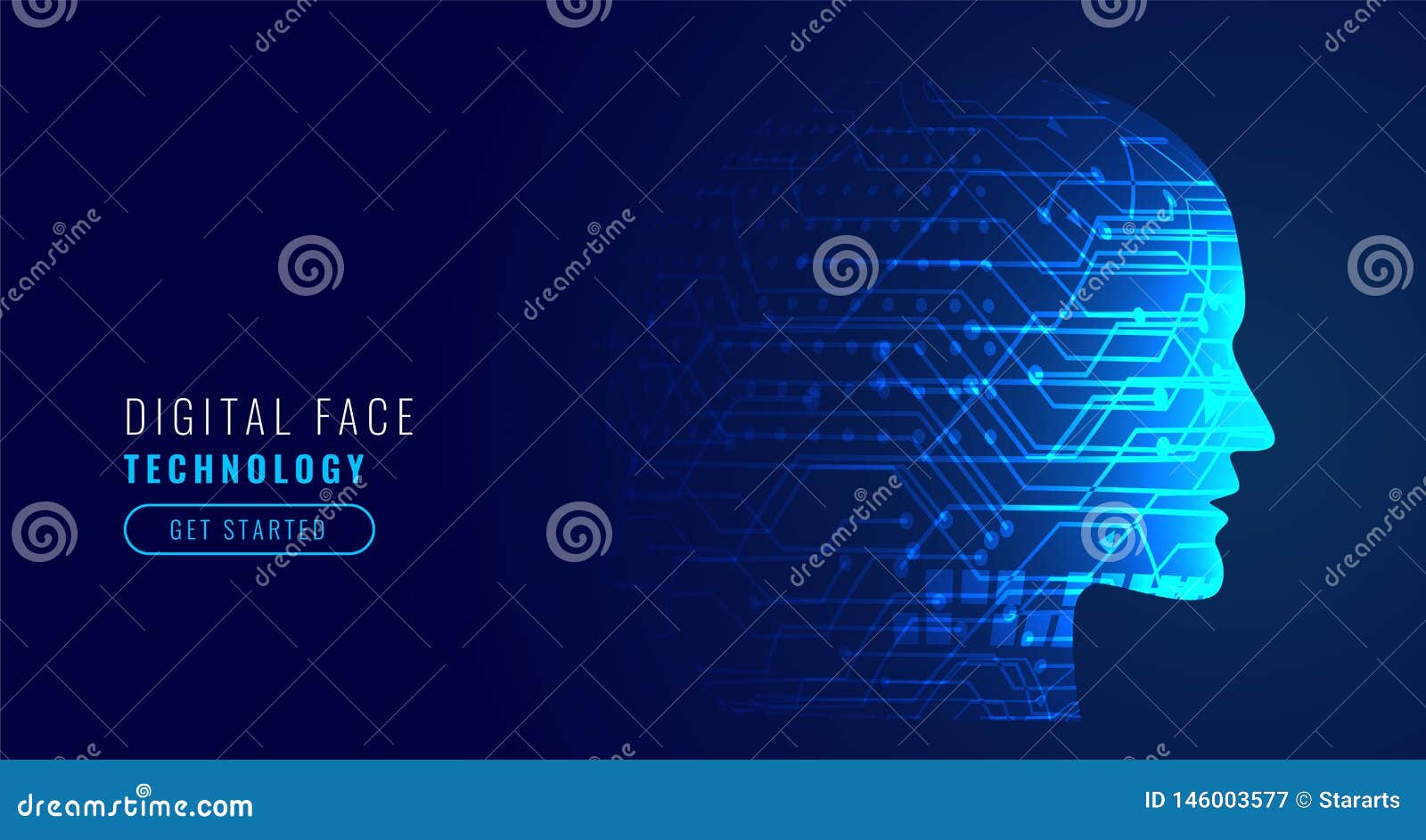 Artificial Intelligence Concept Robotic Face Stock Vector ...