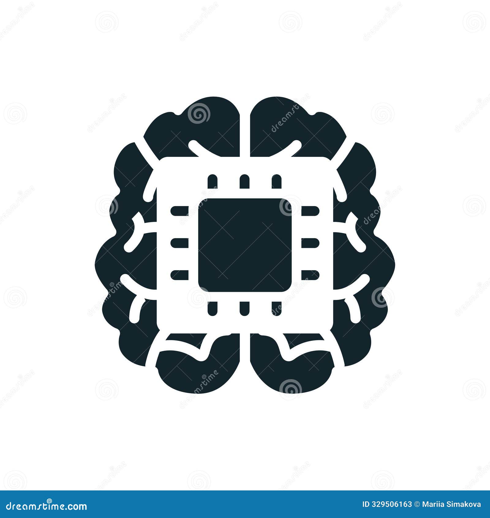 Artificial Intelligence Concept Showing Microchip Replacing Human Brain ...