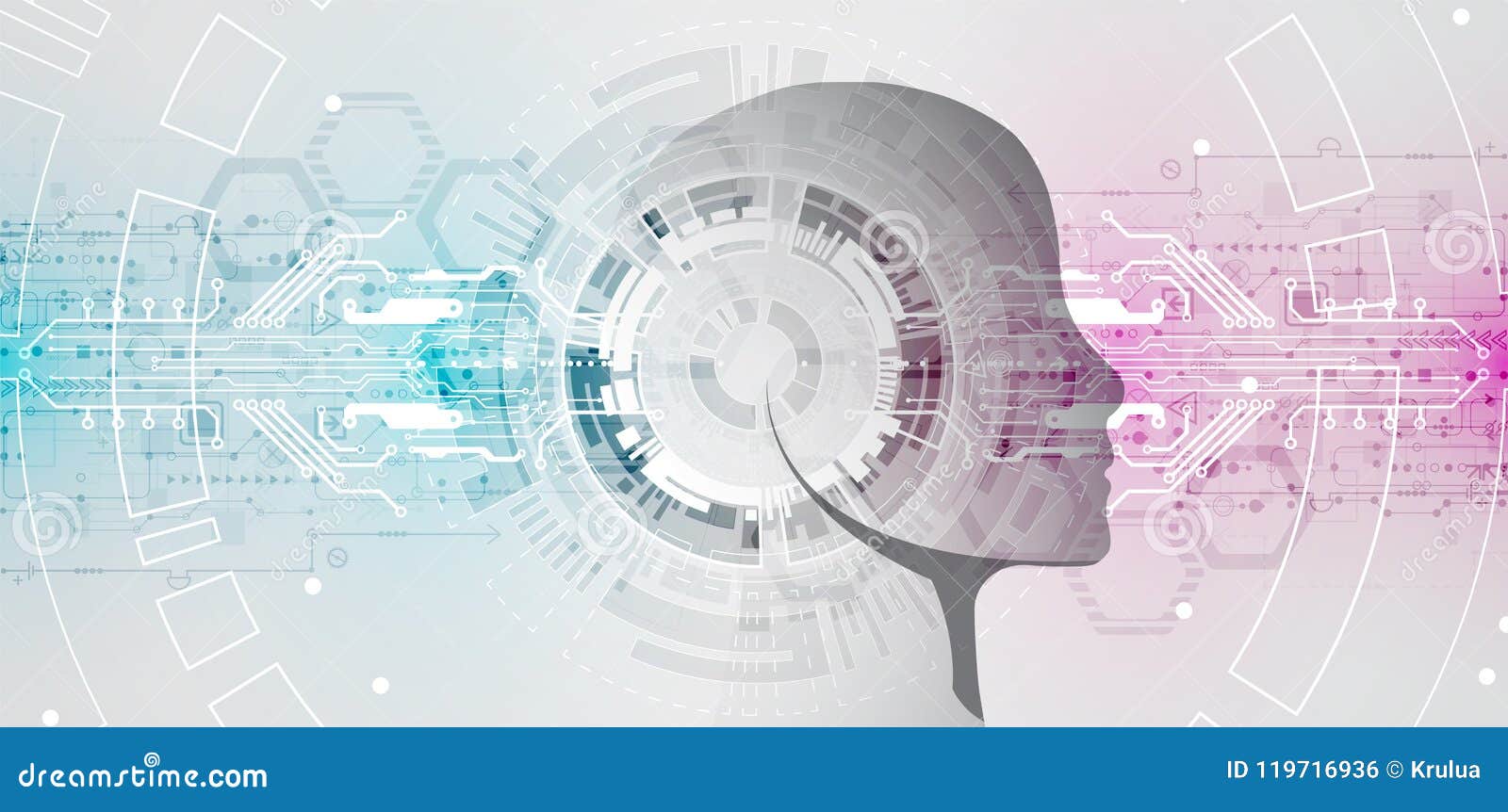 Artificial Intelligence Concept. Technology Background Stock Vector - Illustration of face ...