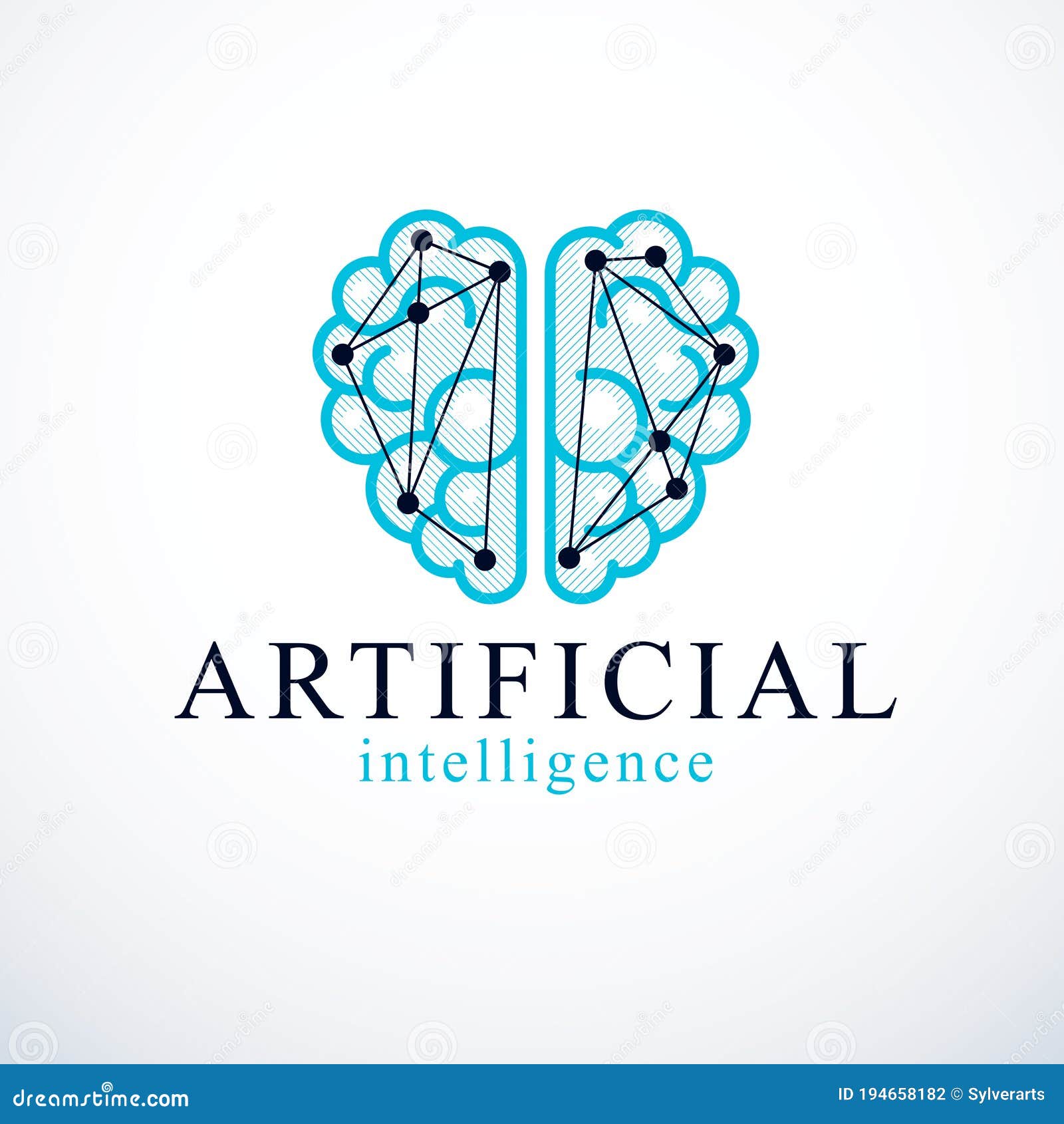 Artificial Intelligence Concept Vector Logo Design. Human Anatomical ...