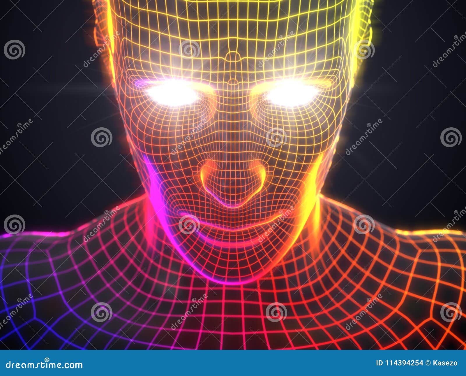 Artificial Intelligence Concept With Virtual Human Avatar.3d ...
