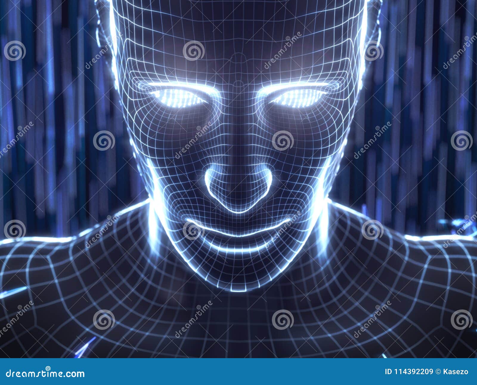 Artificial Intelligence Concept with Virtual Human Avatar.3d ...