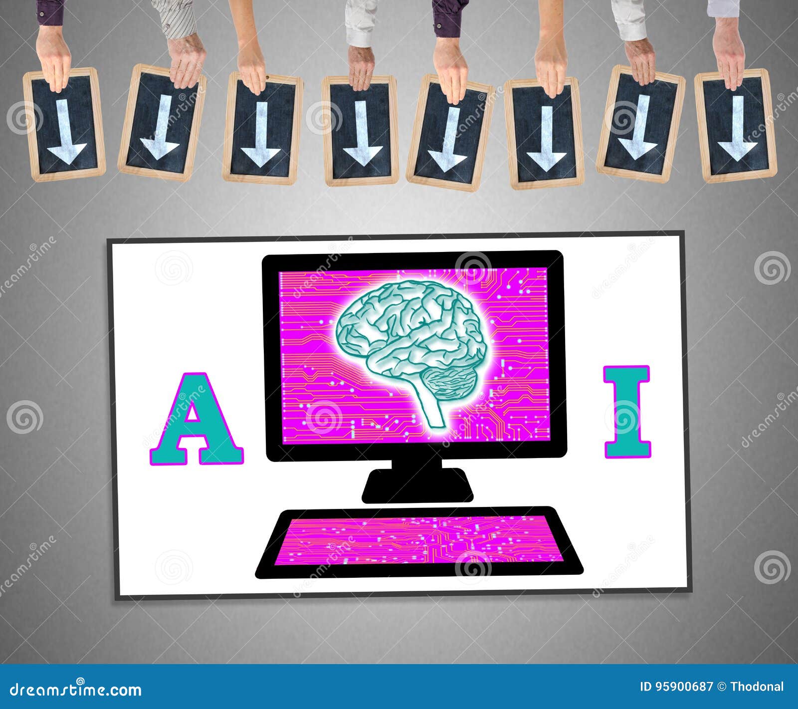 Artificial Intelligence Concept on a Whiteboard Stock Image - Image of ...