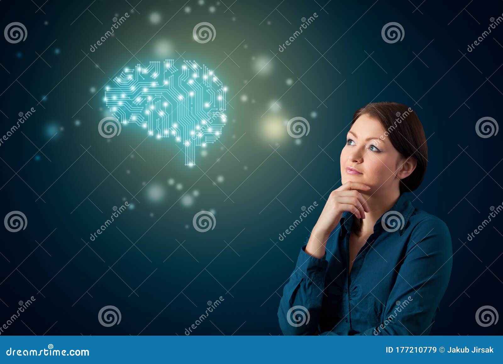 Artificial Intelligence Concept with Young Woman Scientist Stock Image ...