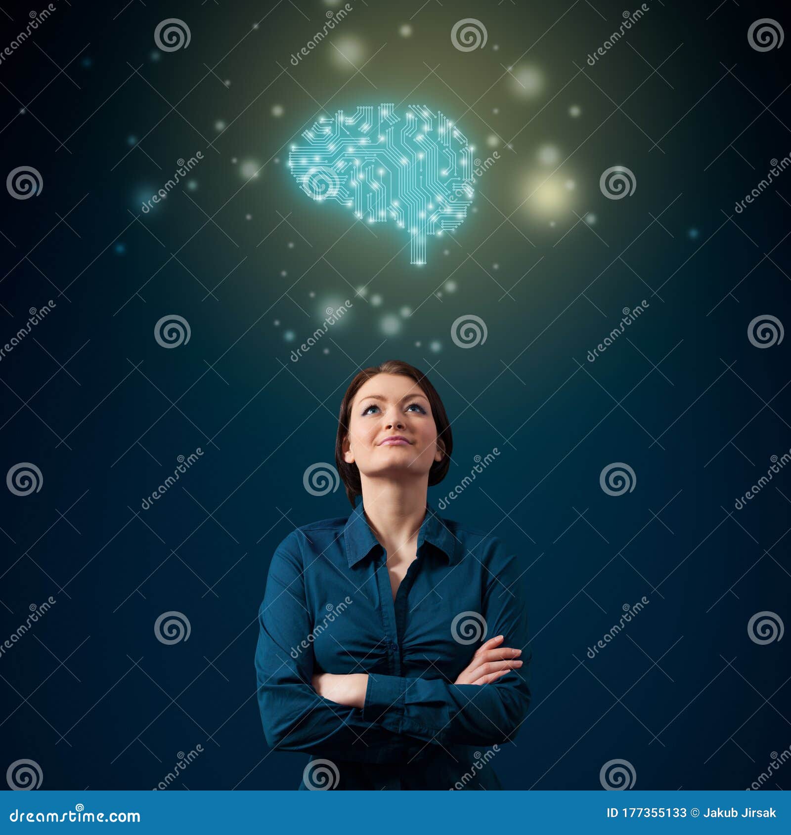 Artificial Intelligence Concept with Young Woman Scientist Stock Image ...