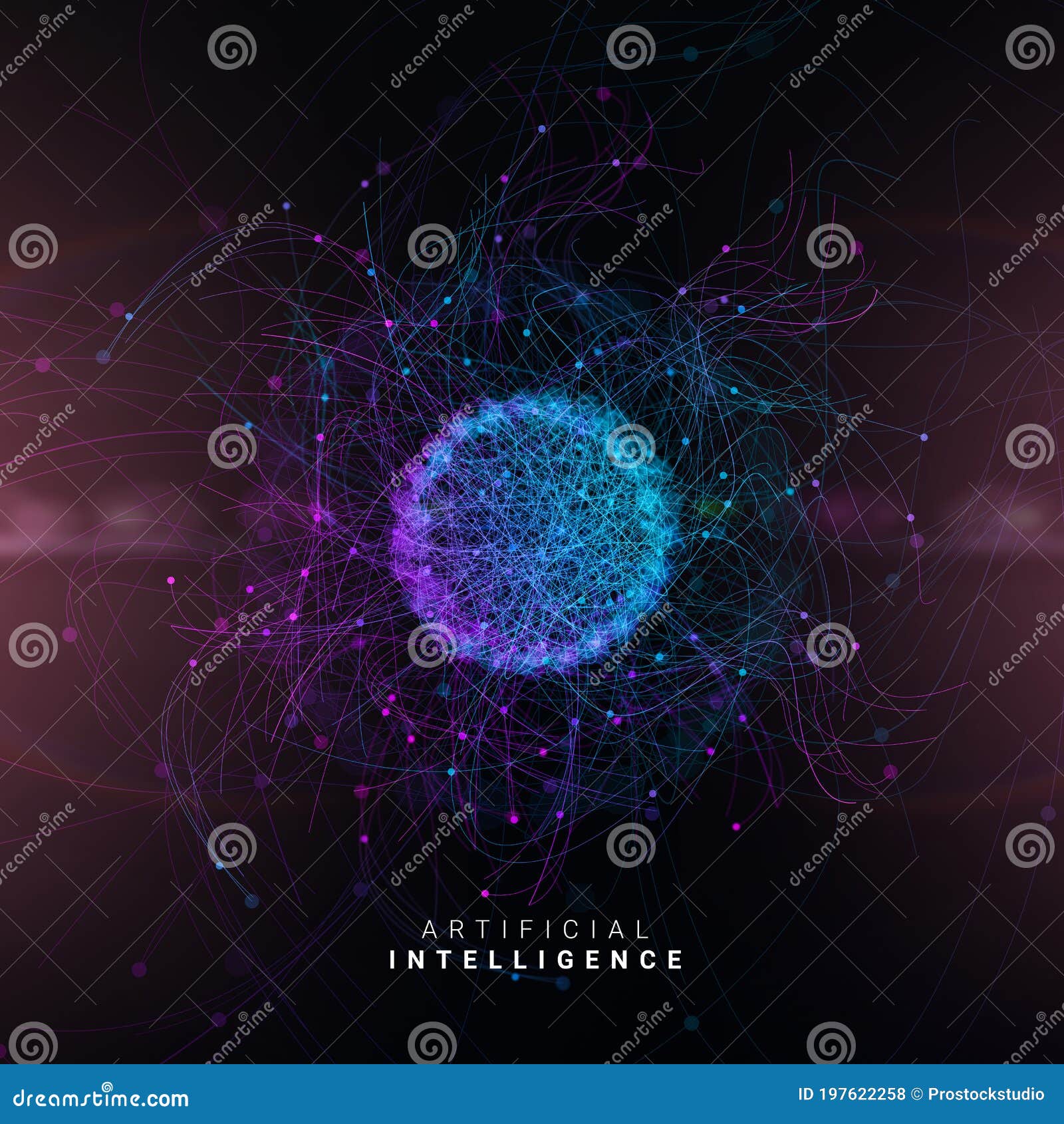 Artificial Intelligence Conceptual Background with Neural Connection ...