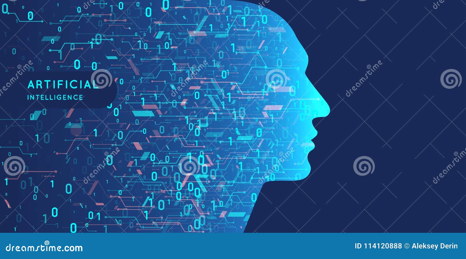 Artificial Intelligence. Conceptual Illustration on the Theme of ...