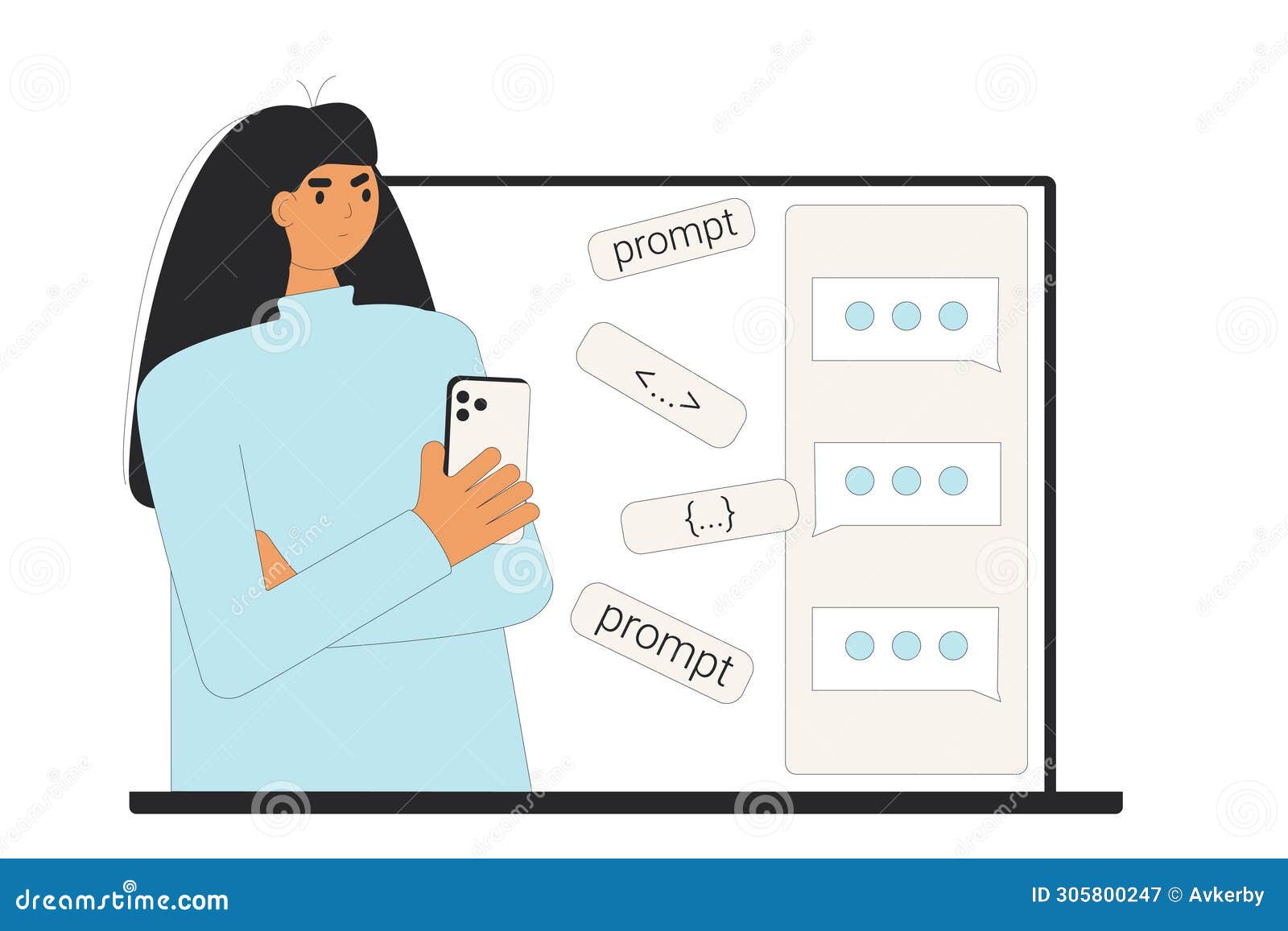 Artificial Intelligence Confusing. Prompt Engineering Problem Stock ...