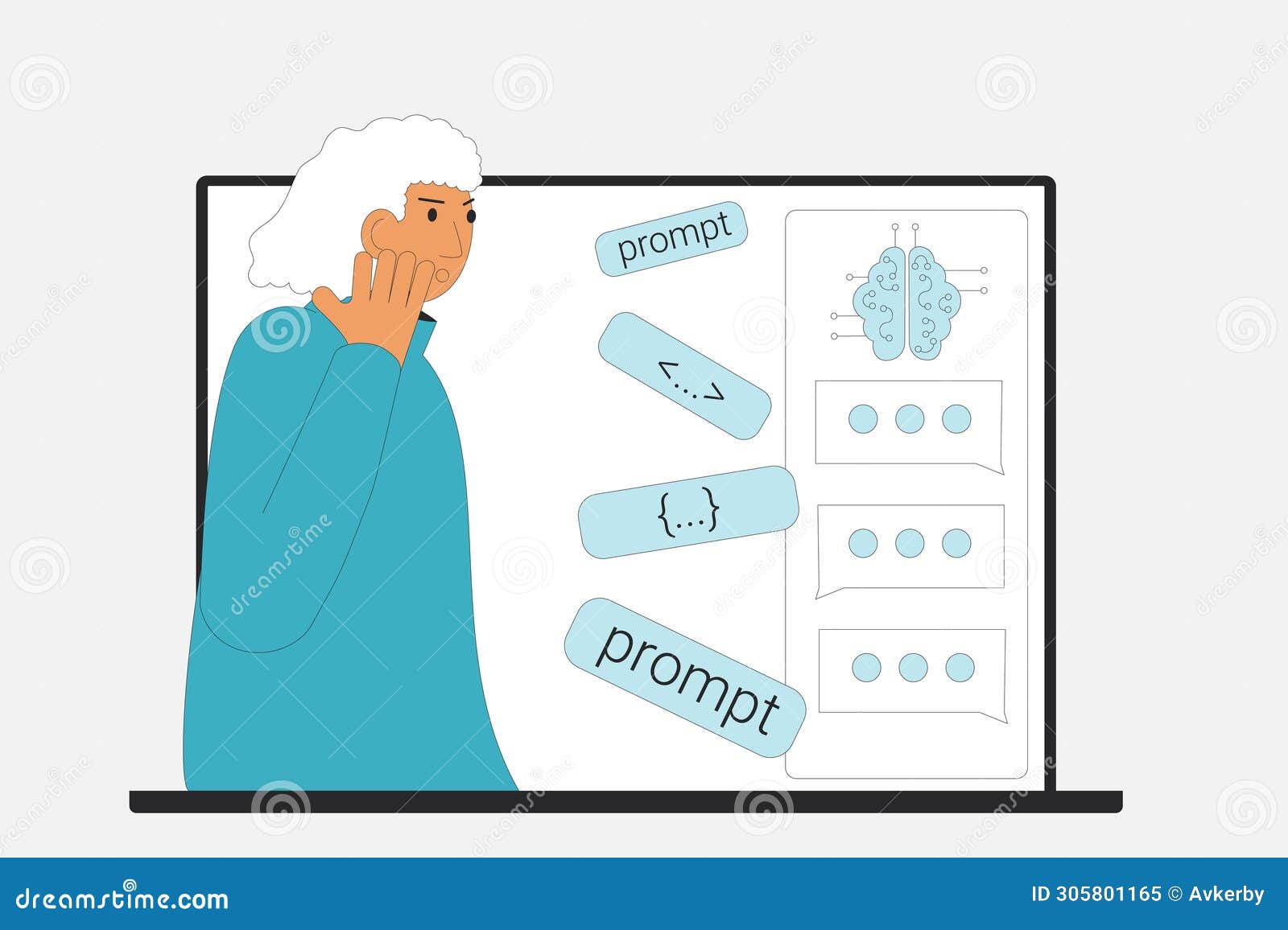 Artificial Intelligence Confusing. Prompt Engineering Problem Stock ...