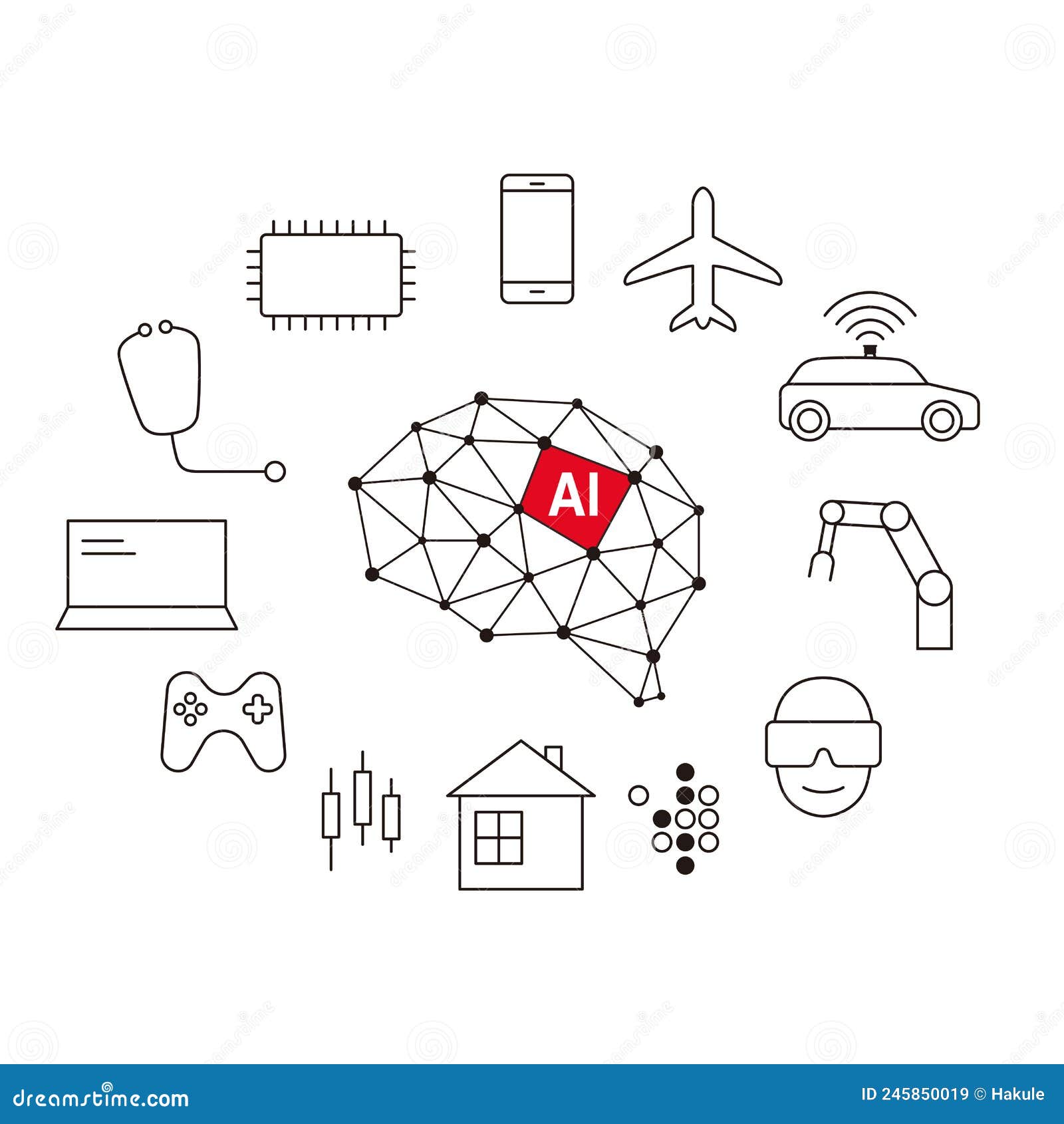 Artificial Intelligence Connect the Future, Vector Illustration Stock ...