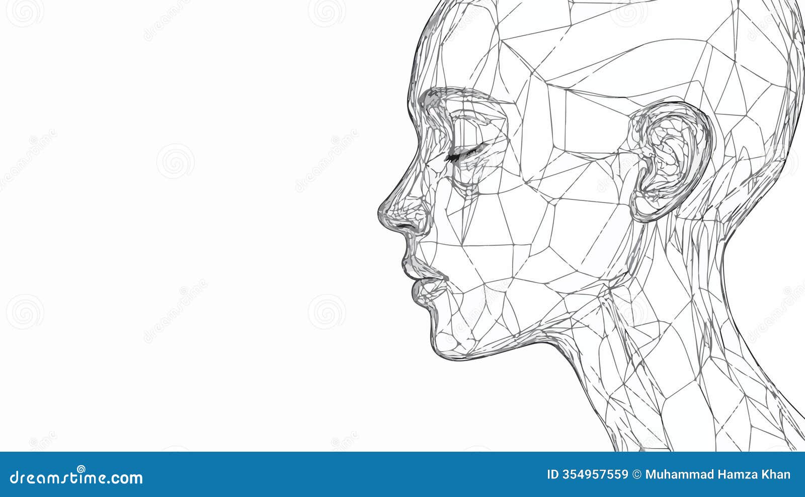 Artificial Intelligence Continuous One-line Drawing. Stock Illustration ...