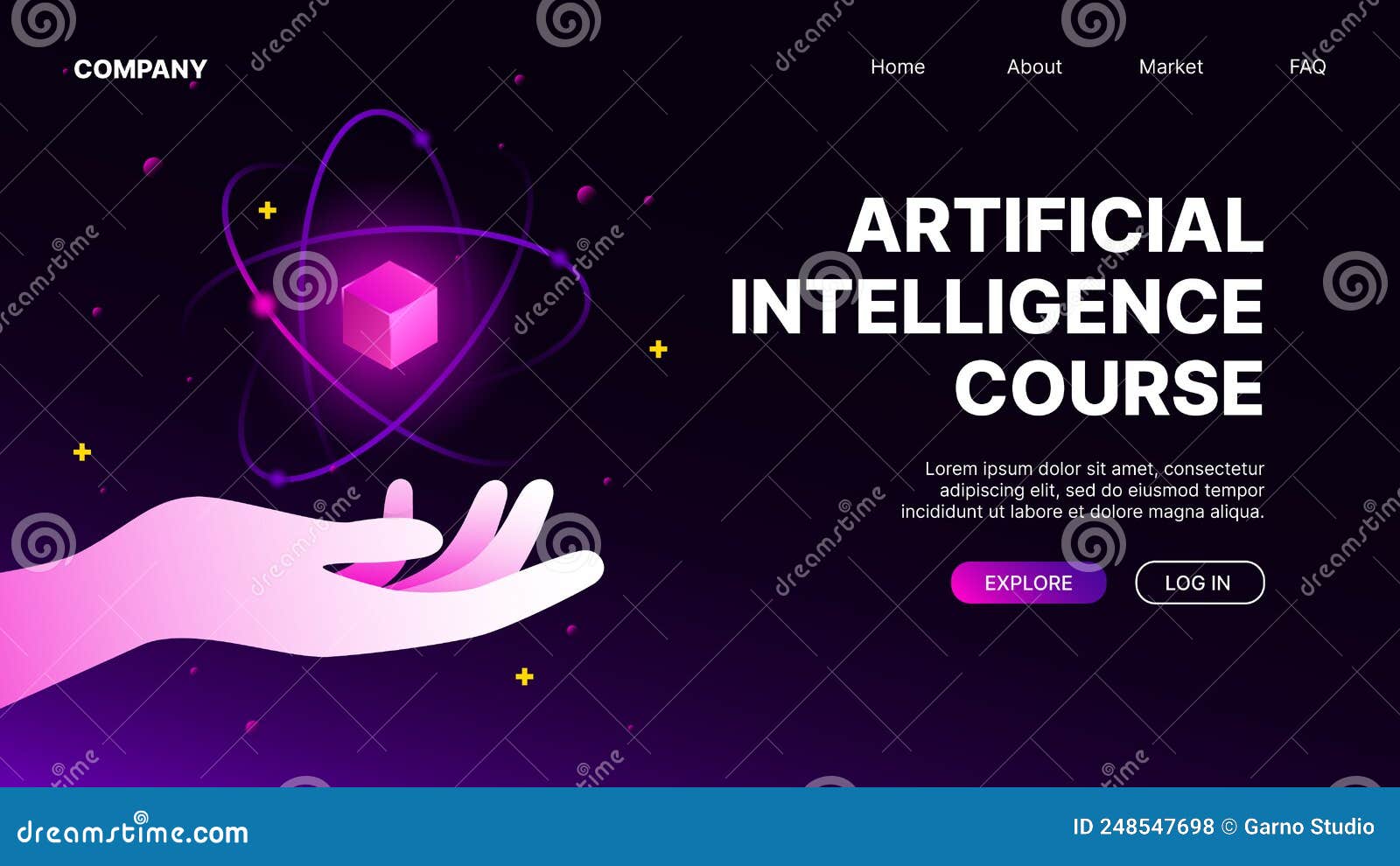 Artificial Intelligence Course. Landing WebPage Stock Vector ...