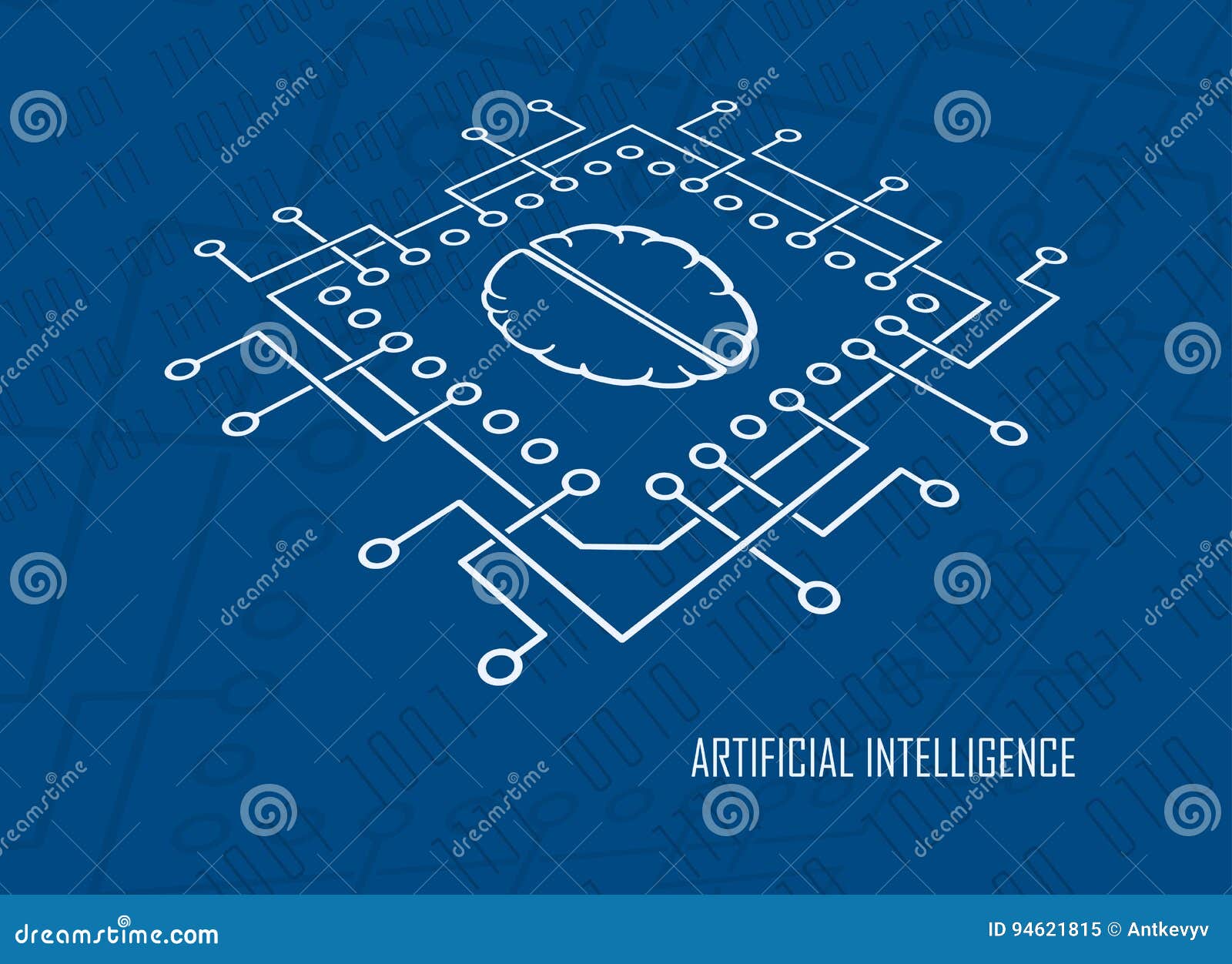 Artificial Intelligence Cpu Brain Vector Stock Vector - Illustration of connection, concept ...