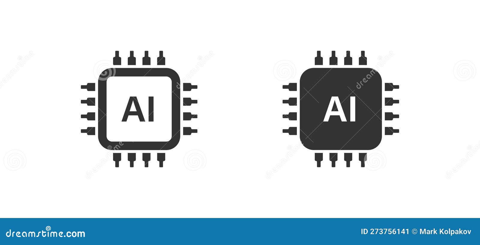 Artificial Intelligence CPU Digital Technology Icon. Computer Chip ...