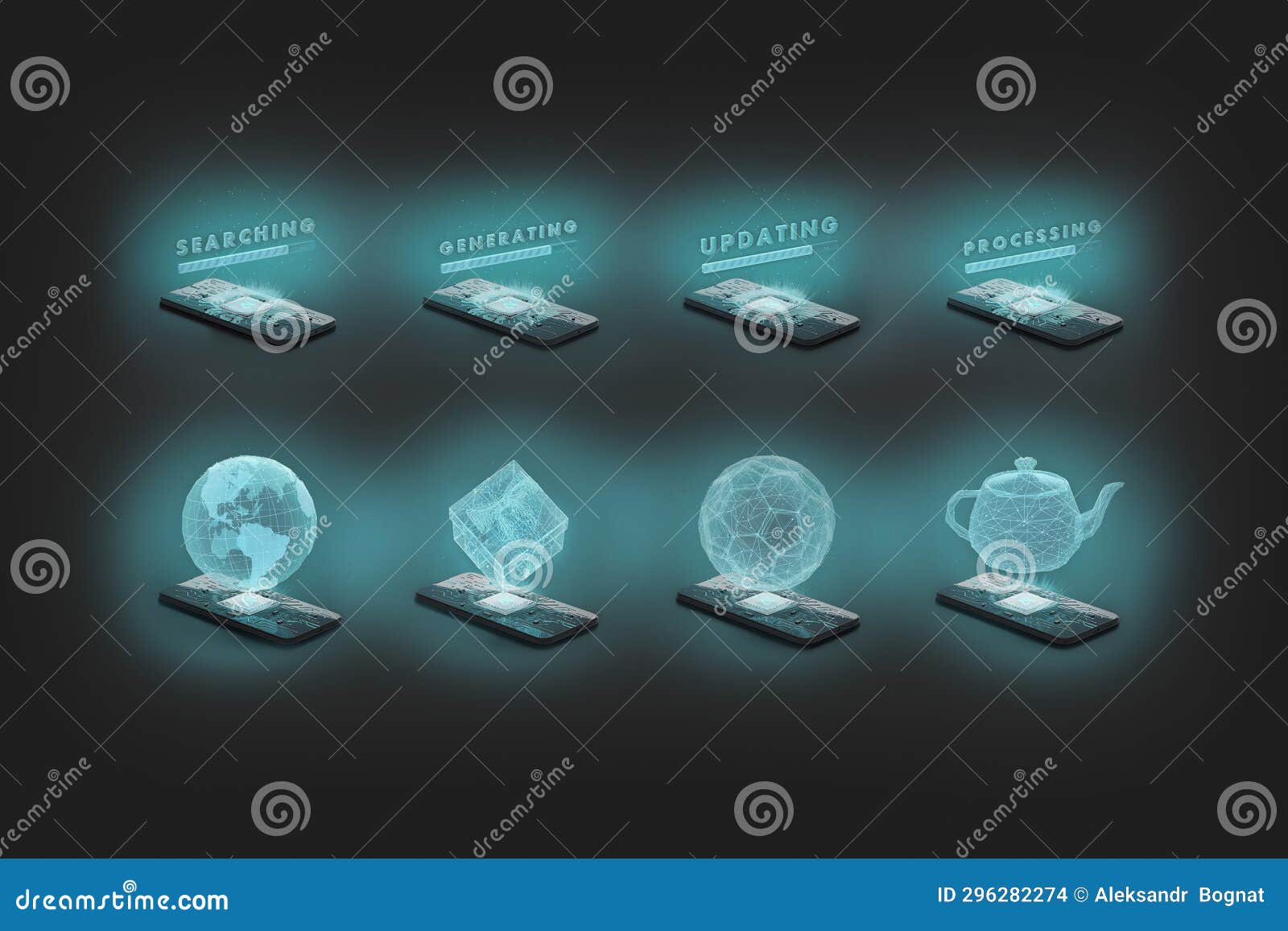 Artificial Intelligence Creating Process Mockup Stock Illustration ...