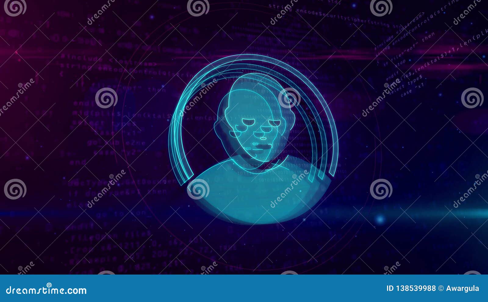 Artificial Intelligence with Cyber Head Symbol Loop Stock Footage ...
