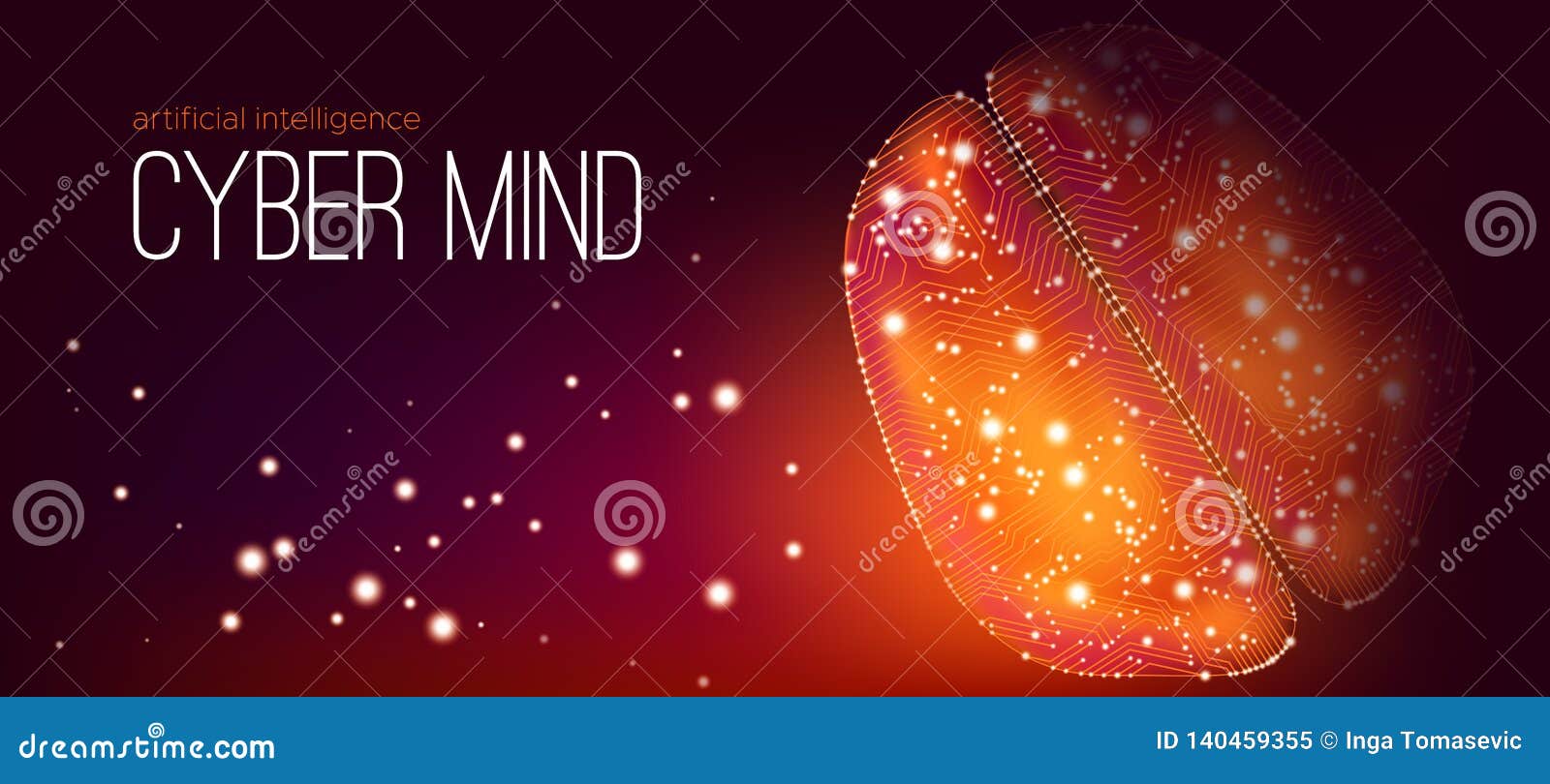 Artificial Intelligence and Cyber Mind Concept. Stock Vector ...