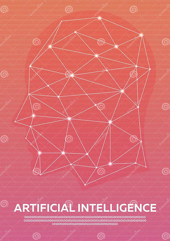 Artificial Intelligence, Cybernetic Brain, Binary Code. Vector Illustration. Stock Illustration ...