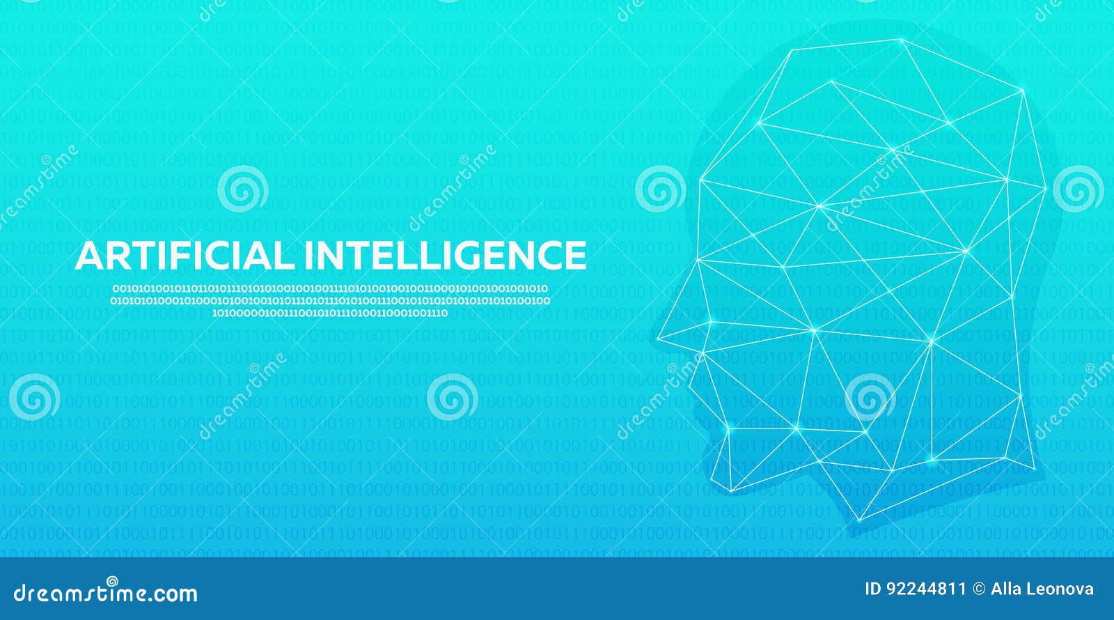 Artificial Intelligence, Cybernetic Brain, Binary Code. Vector ... Artificial Intelligence, Cybernetic Brain, Binary Code. Vector ...